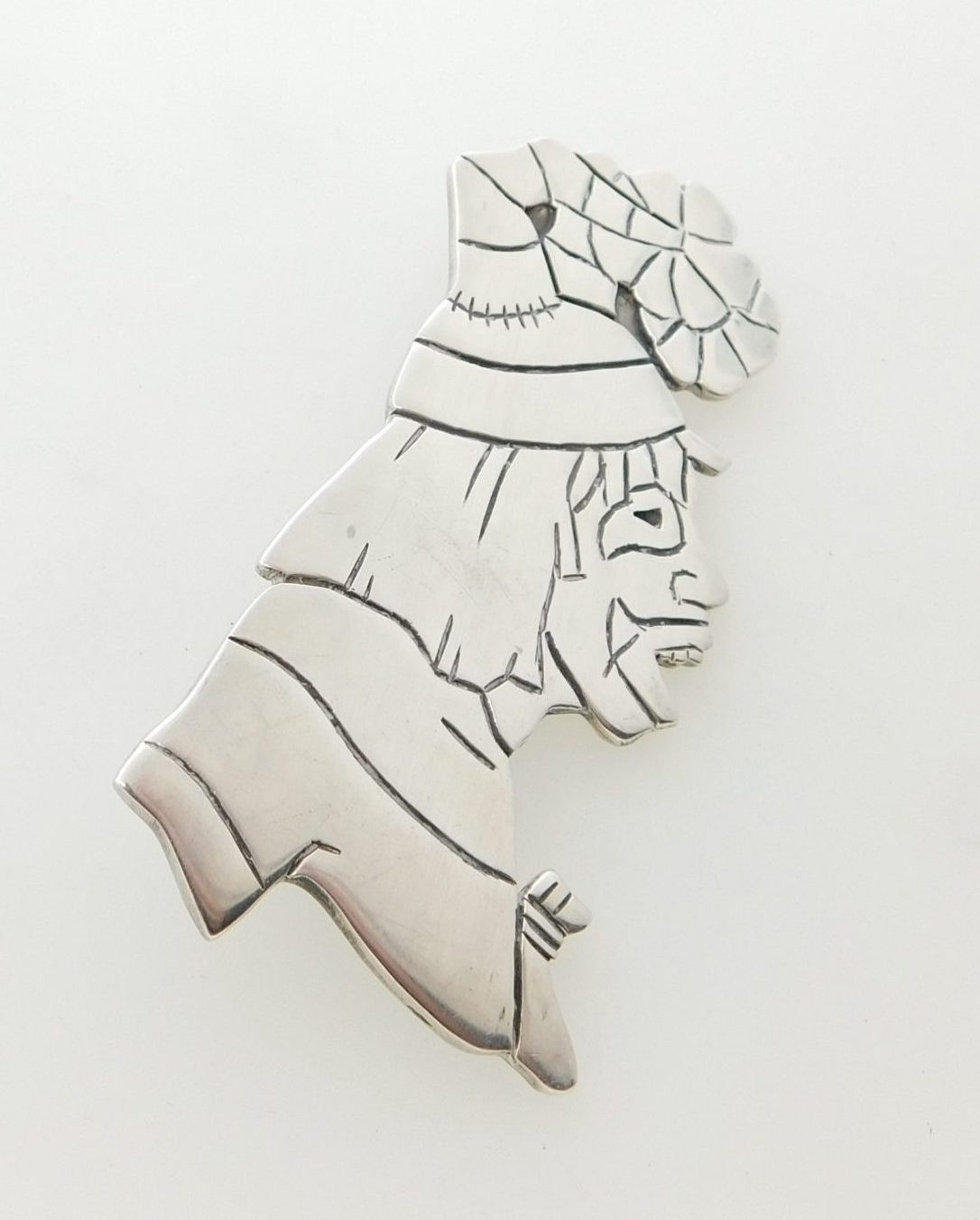 ERNIE NORTHRUP JR. Hopi Sterling Silver KOSHARE CLOWN Pin | TUCSON ...